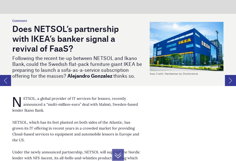 Does NETSOL’s partnership with IKEA’s banker signal a revival of FaaS ...