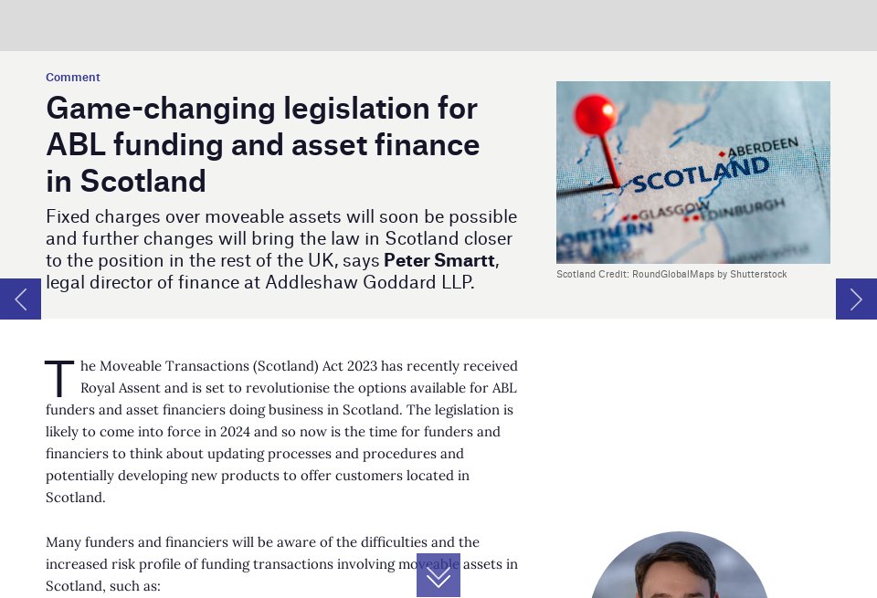 Game-changing legislation for ABL funding and asset finance in Scotland ...