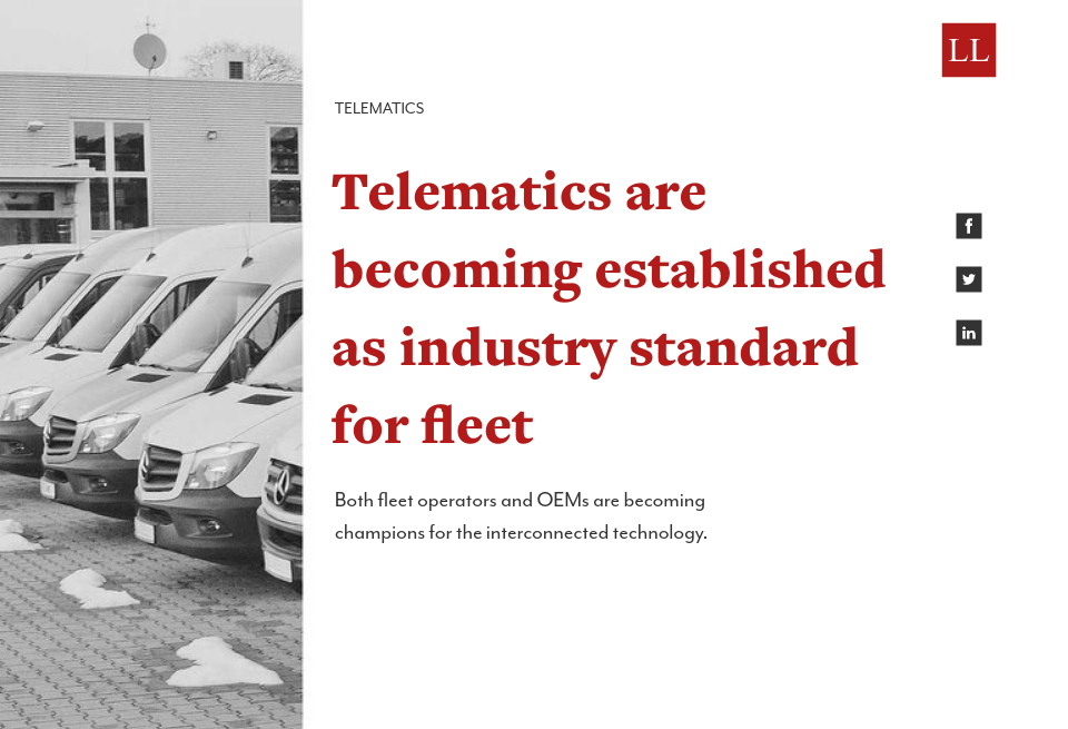 Telematics are becoming established as industry standard for fleet ...