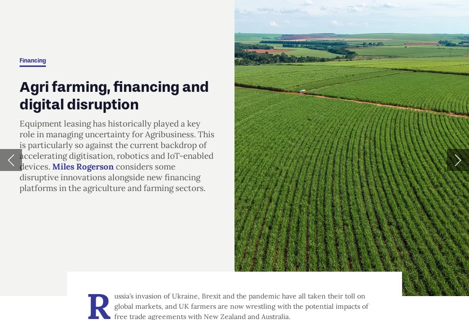 Agri farming, financing and digital disruption - Leasing Life | Issue ...