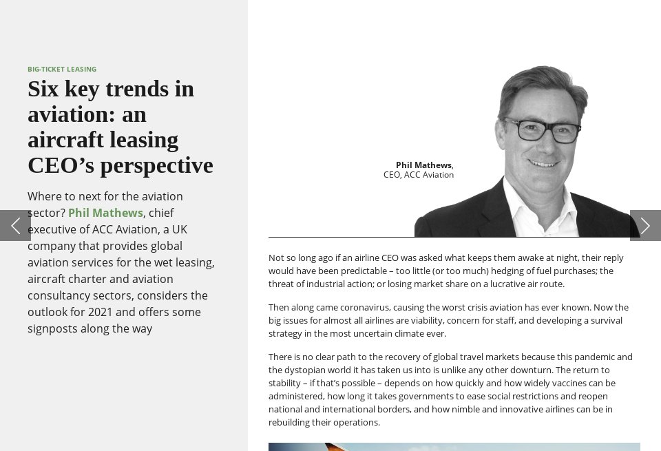 Six key trends in aviation: an aircraft leasing CEO’s perspective - LL ...