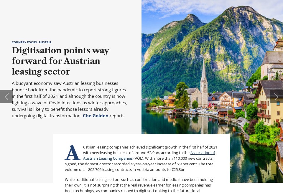 Digitisation points way forward for Austrian leasing sector - LL ...