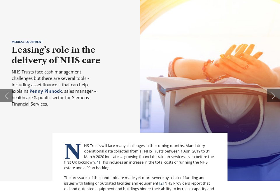 Leasing’s role in the delivery of NHS care - LL Subscriber edition ...